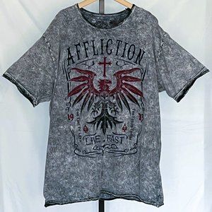 Affliction | Shirts | Affliction Graphic T Shirt Gray Size 3xl | Poshmark
